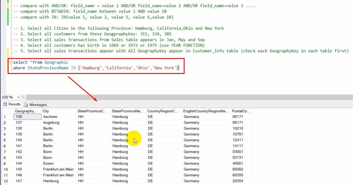 Cách Dùng Toán Tử IN Và NOT IN Trong SQL, Kèm Ví Dụ - Quản trị - Phát triển Con người & Tổ chức ...