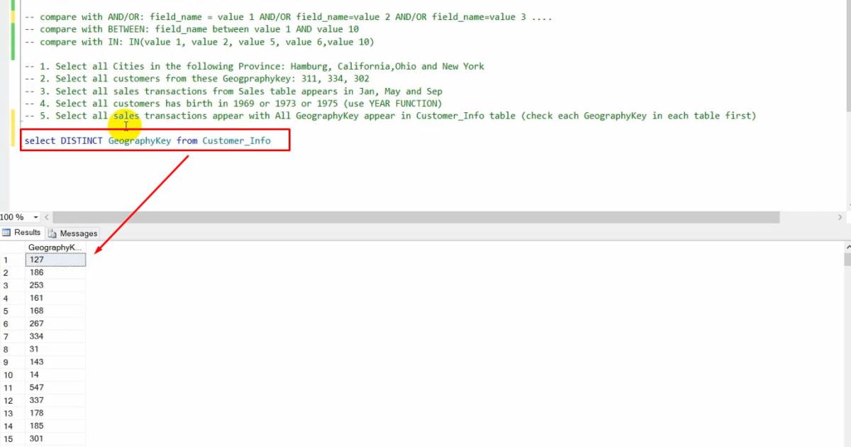 Cách dùng toán tử IN và NOT IN trong SQL, kèm ví dụ thực tế