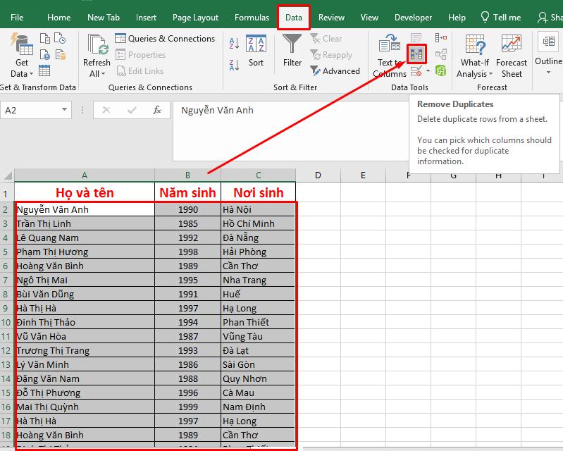 Hướng dẫn 5 cách lọc dữ liệu trùng trong Excel hiệu quả