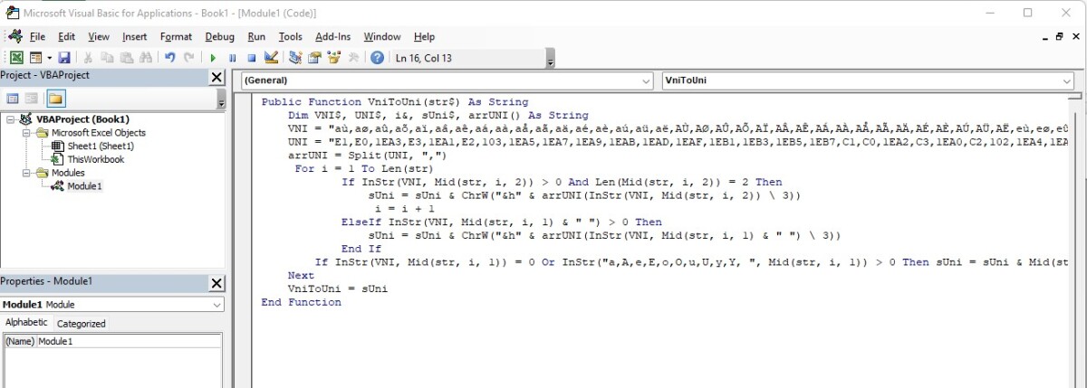 Chuyển font chữ của VNI WINDOWS sang font chữ của Unicode trên excel