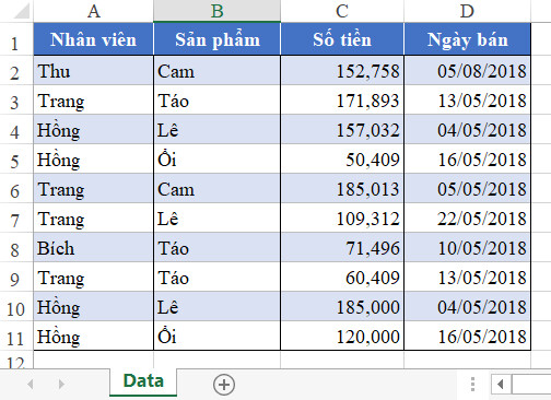 Hướng dẫn cách lọc dữ liệu sang sheet khác bằng Advanced Filter trong Excel