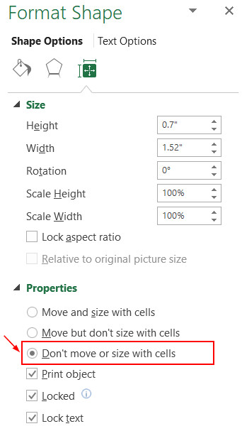 Hướng dẫn cách cố định Shapes trong Excel theo đúng ý muốn