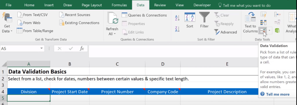 Hướng dẫn Excel cơ bản về Cách sử dụng Data Validation