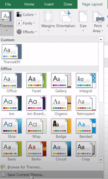 Hướng dẫn Excel cơ bản về cách cài theme mặc định