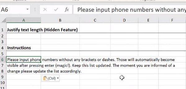 Hướng dẫn cách dùng chức năng Justify tự động xuống dòng trong Excel