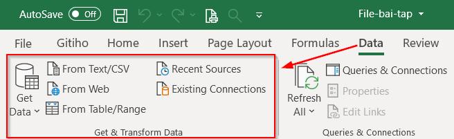 Hướng dẫn về chức năng Power Query trong Power Pivot