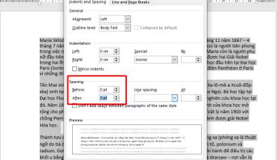 Cách căn chỉnh khoảng cách dòng và đoạn trong Microsoft Word