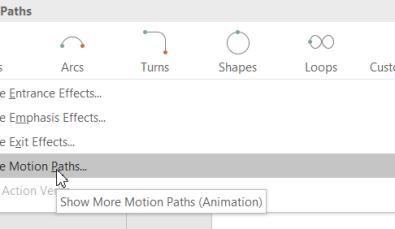 Hiệu ứng Powerpoint dạng di chuyển: Custom Path và các Path khác