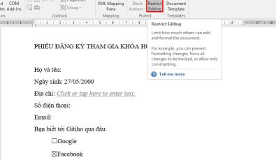 Hướng dẫn cách tạo Form trong Word vô cùng đơn giản