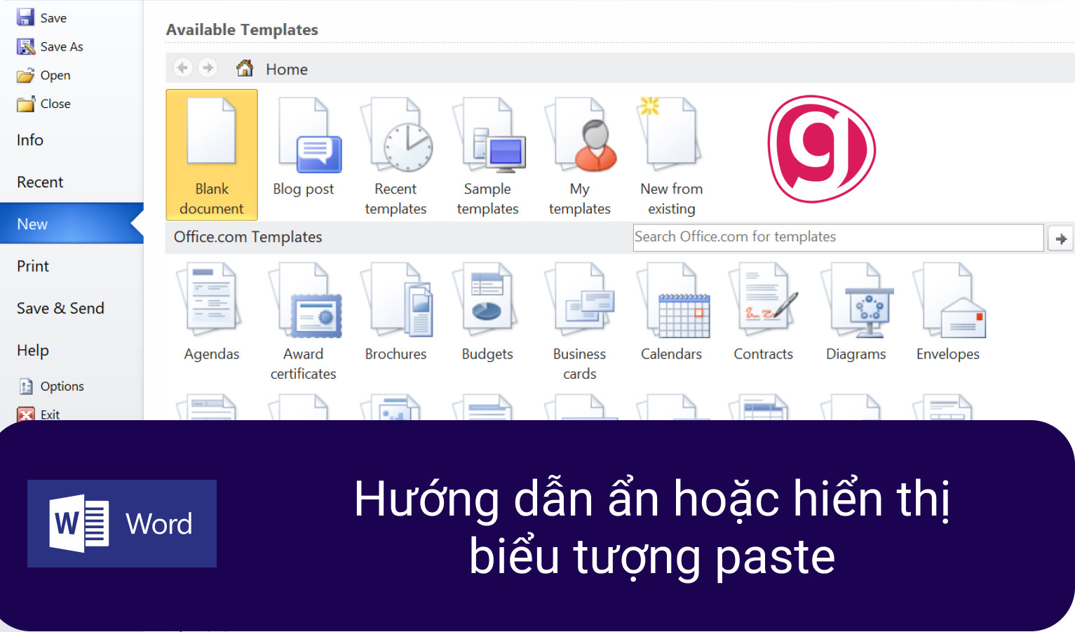 Hướng dẫn ẩn/hiện biểu tượng paste trong Word