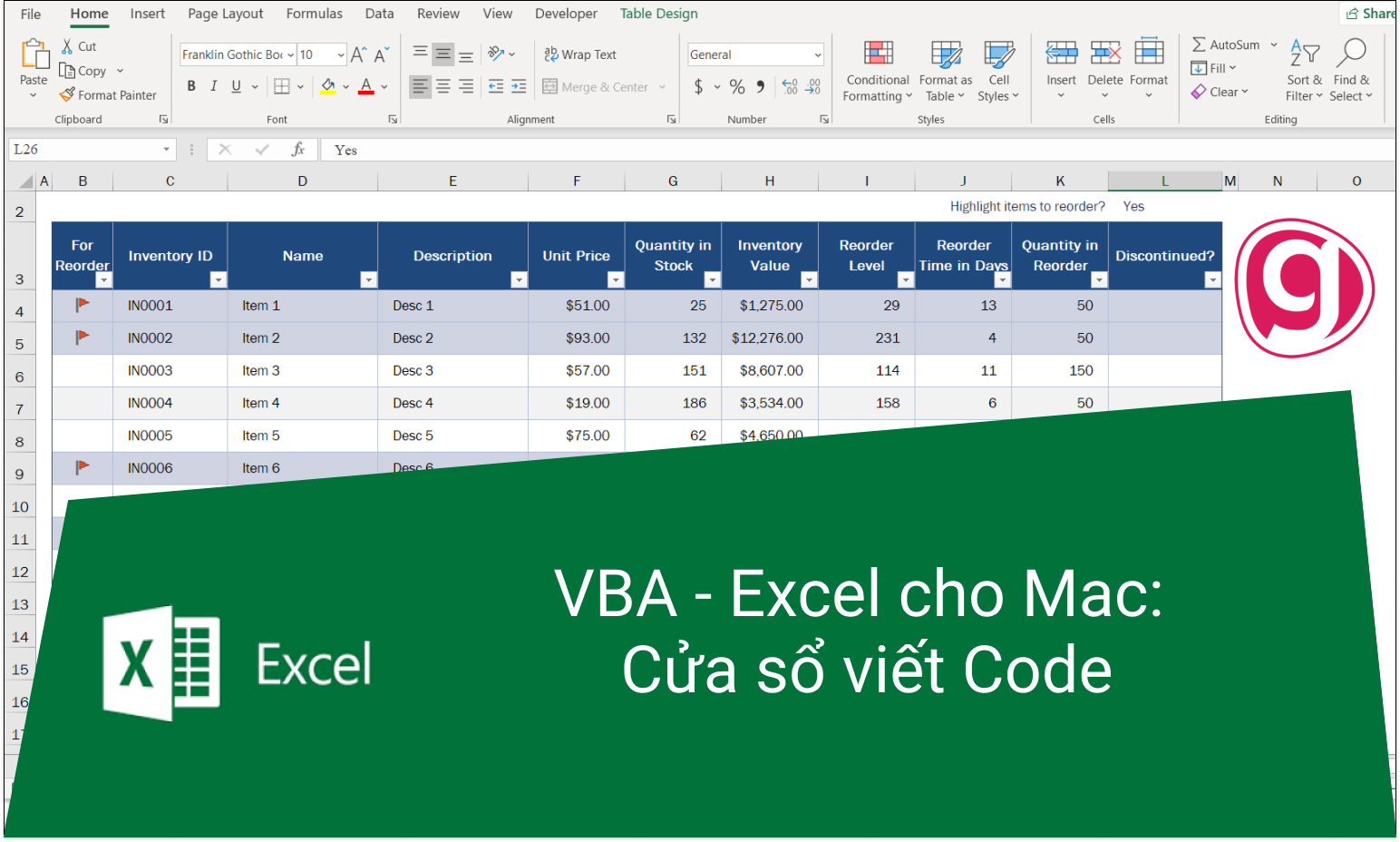 Hướng dẫn cách sử dụng cửa sổ Code trên Excel máy tính Macbook