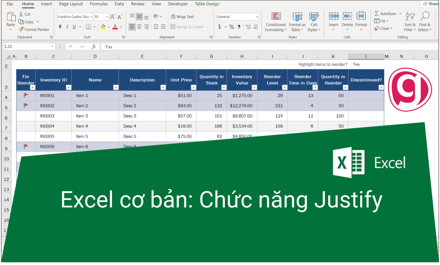 Hướng dẫn cách dùng chức năng Justify tự động xuống dòng trong Excel
