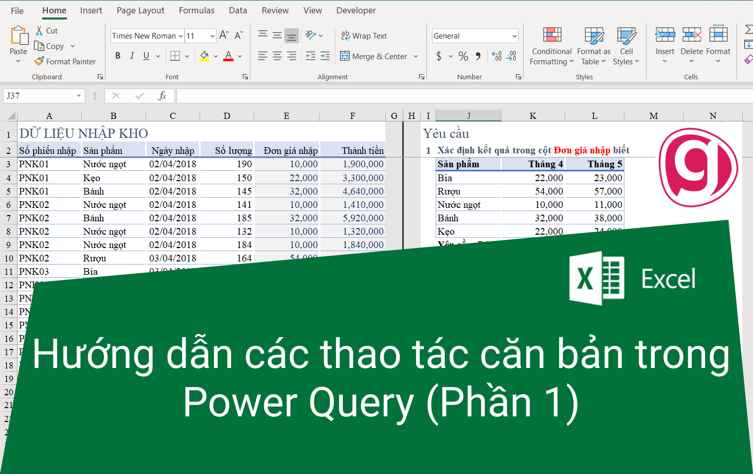 Hướng dẫn các thao tác căn bản trong Power Query (Phần 1)