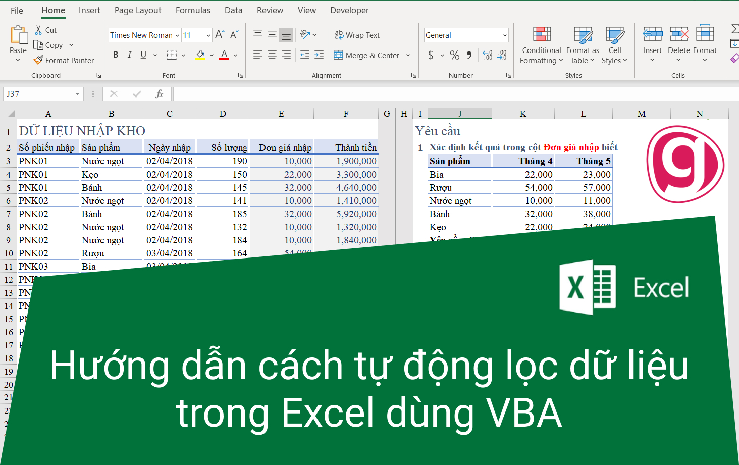Hướng dẫn cách tự động lọc dữ liệu trong Excel dùng VBA