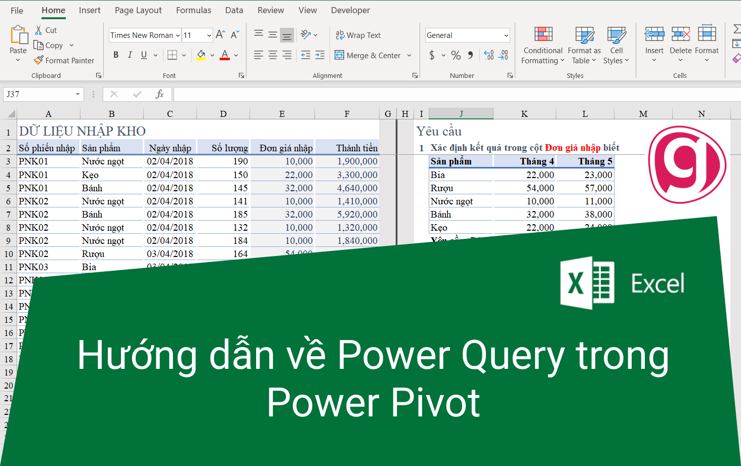 Hướng dẫn về chức năng Power Query trong Power Pivot