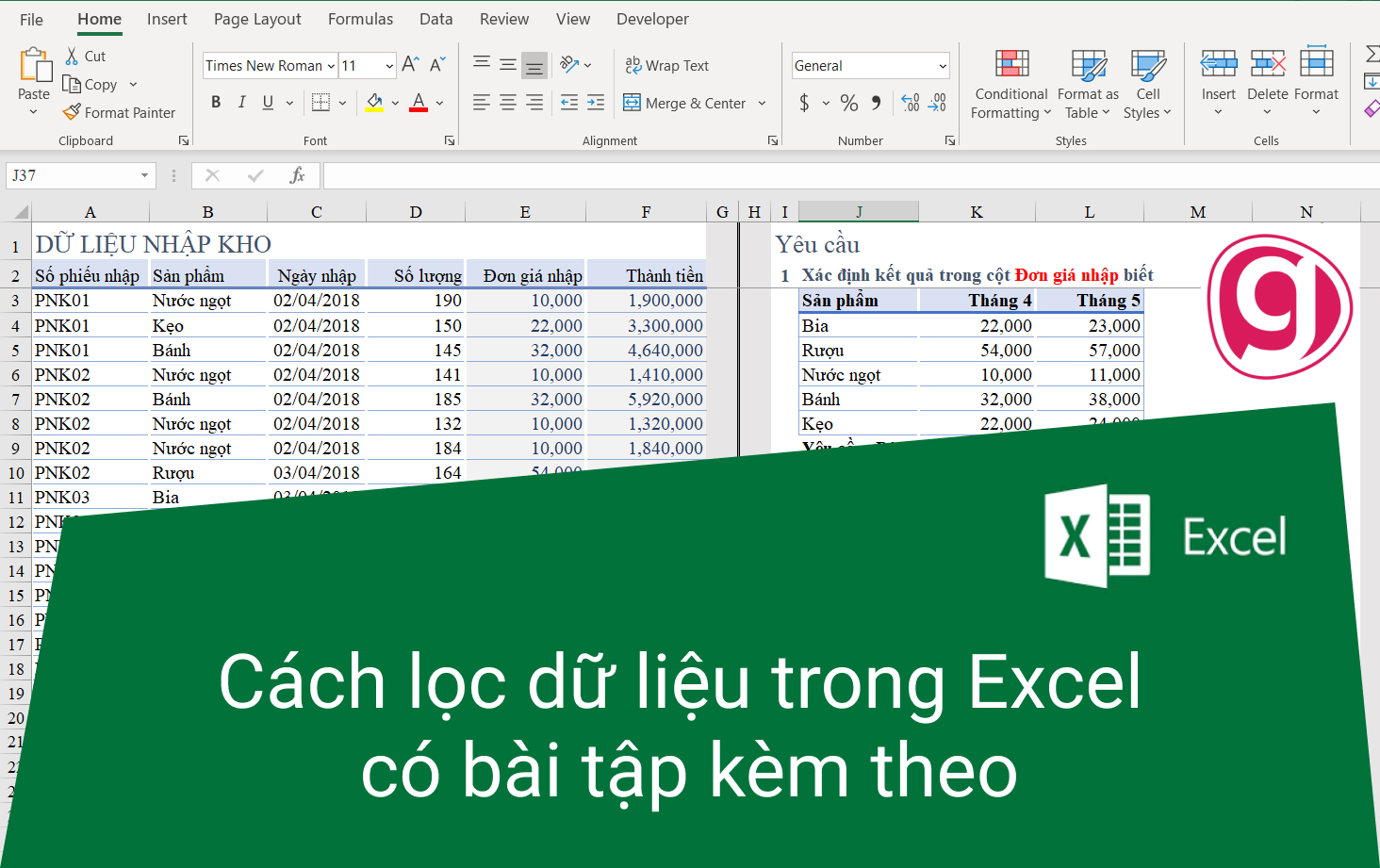 Hướng dẫn cách lọc dữ liệu còn gọi là filter trong Excel có bài tập ...